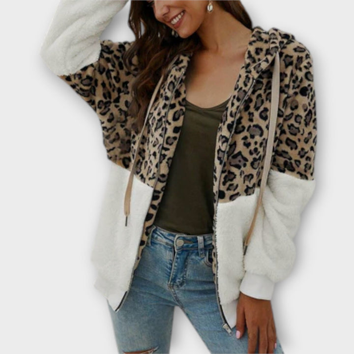 Fleece hoodie with leopard design – Lucy&Grace boutique